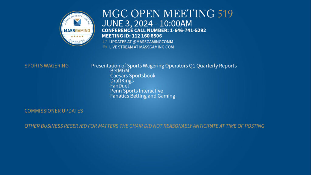 Meeting Notification: MGC to hold public meeting on June 3, 2024 ...